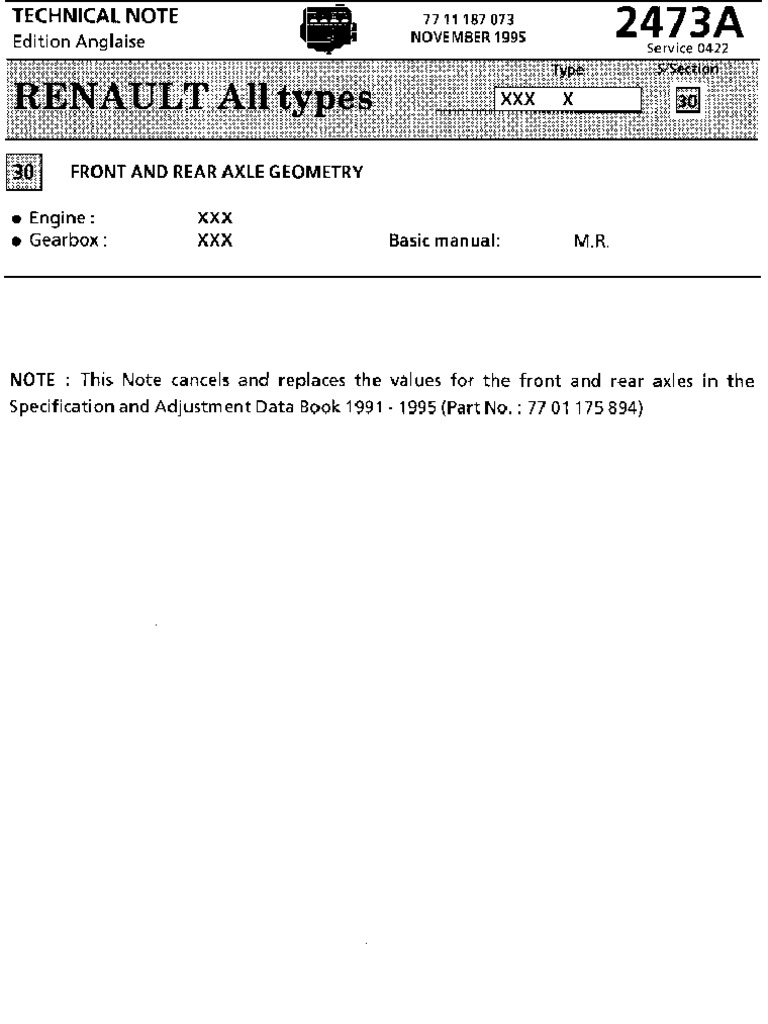 Front and Rear Axle Geometry | PDF