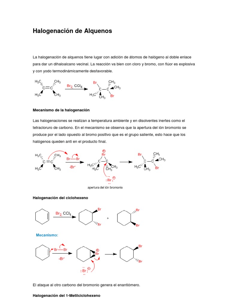 Halogenación de Alquenos | PDF | Ciencia y matemáticas