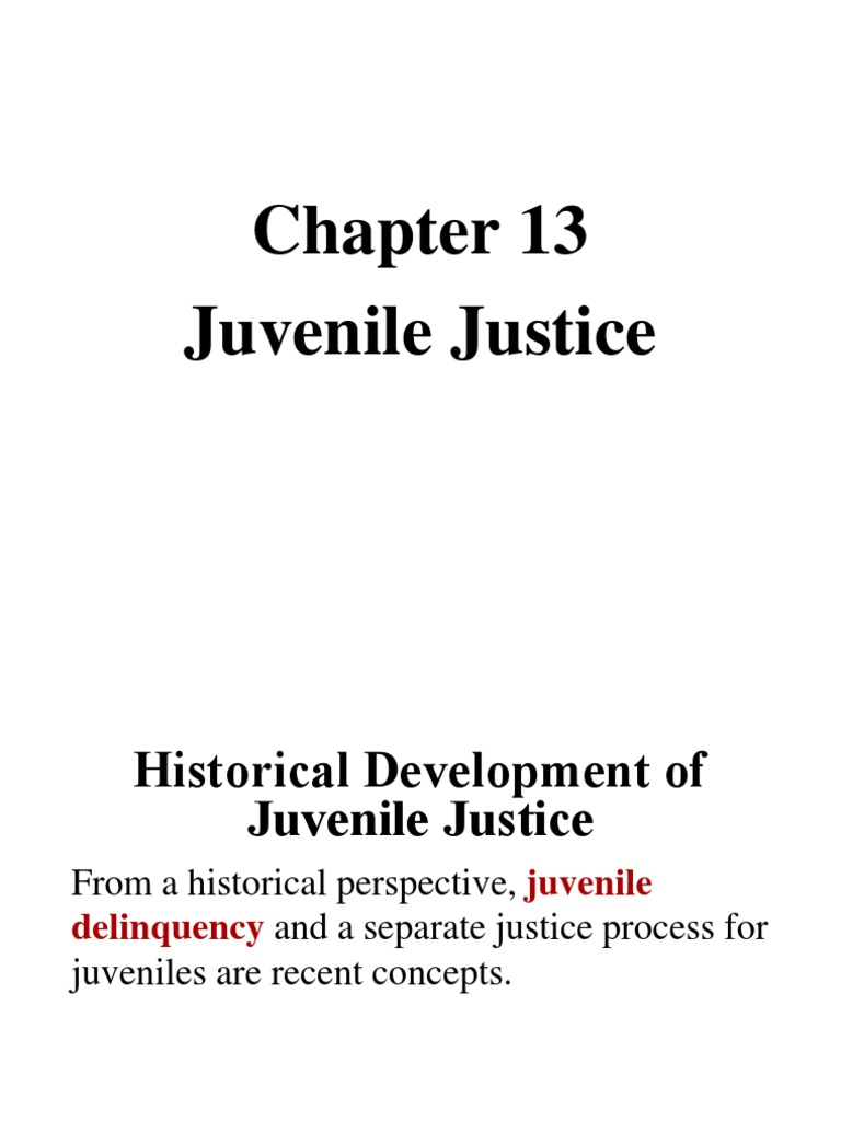 History Of Juvenile Justice