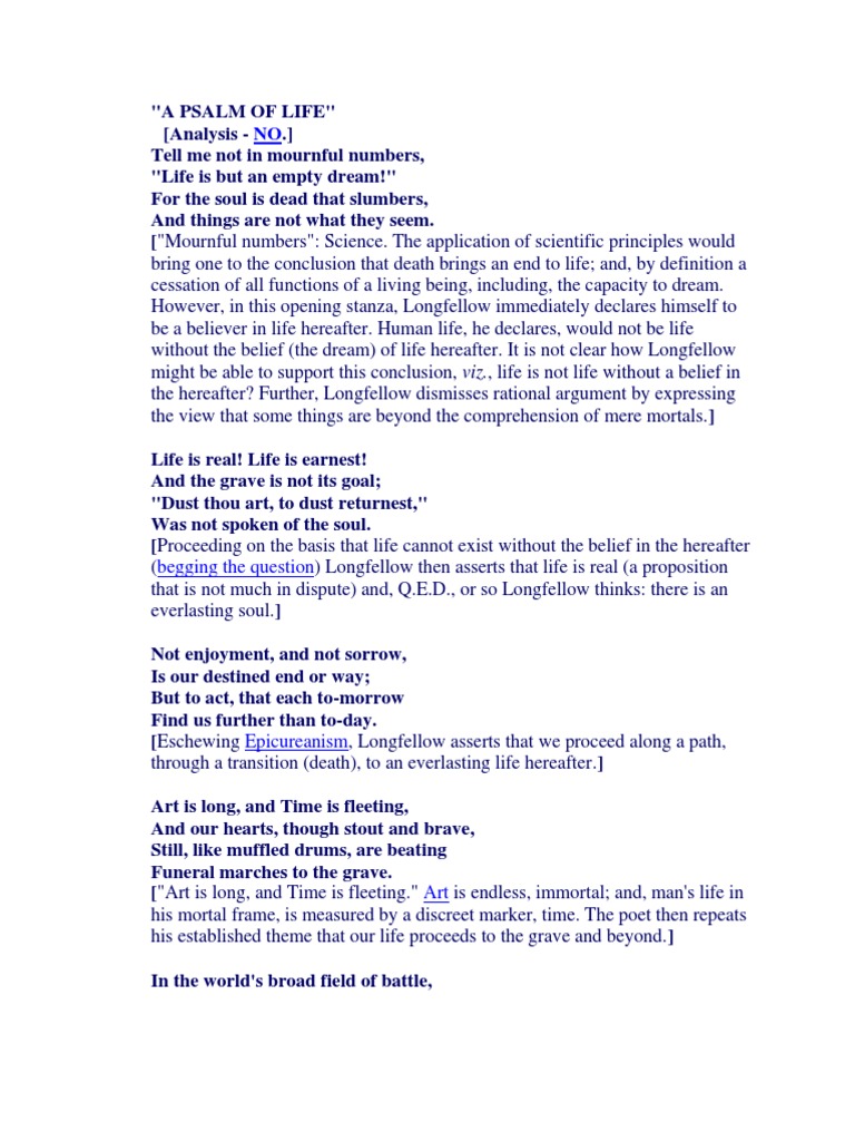 A Psalm of Life | PDF | Afterlife | Propositional Attitudes