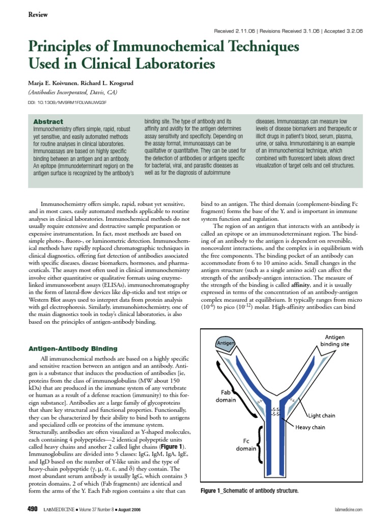 Principles of Immunochemical Techniques PDF | PDF | Elisa | Immunoassay
