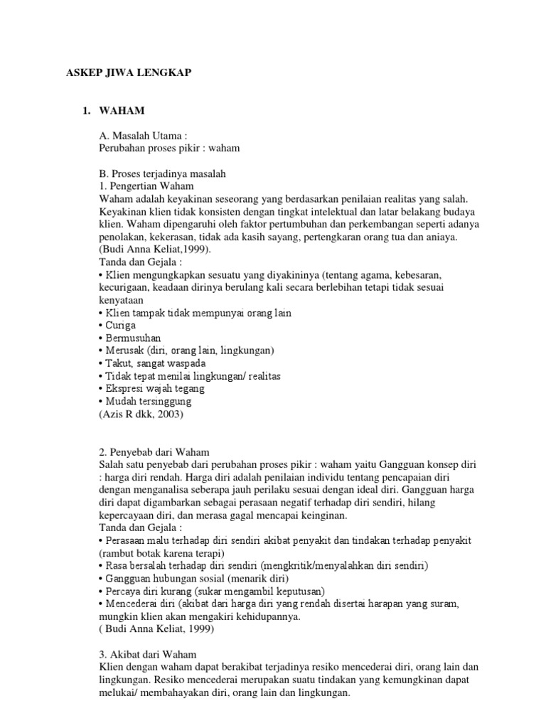 Askep Jiwa Lengkap | PDF