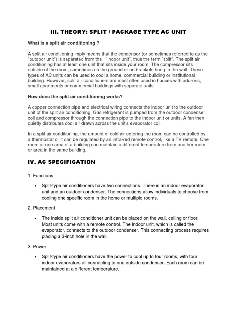 Split Type Acu | Air Conditioning | Heat Pump