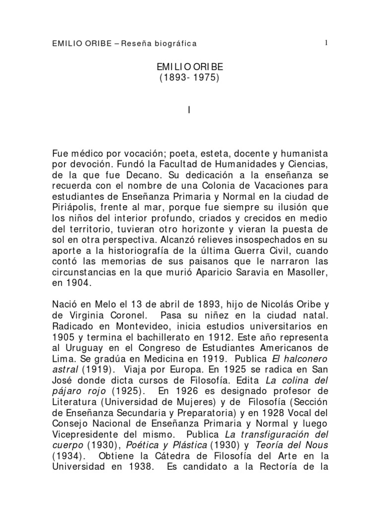 Emilio Oribe | PDF | Georg Wilhelm Friedrich Hegel | Uruguay