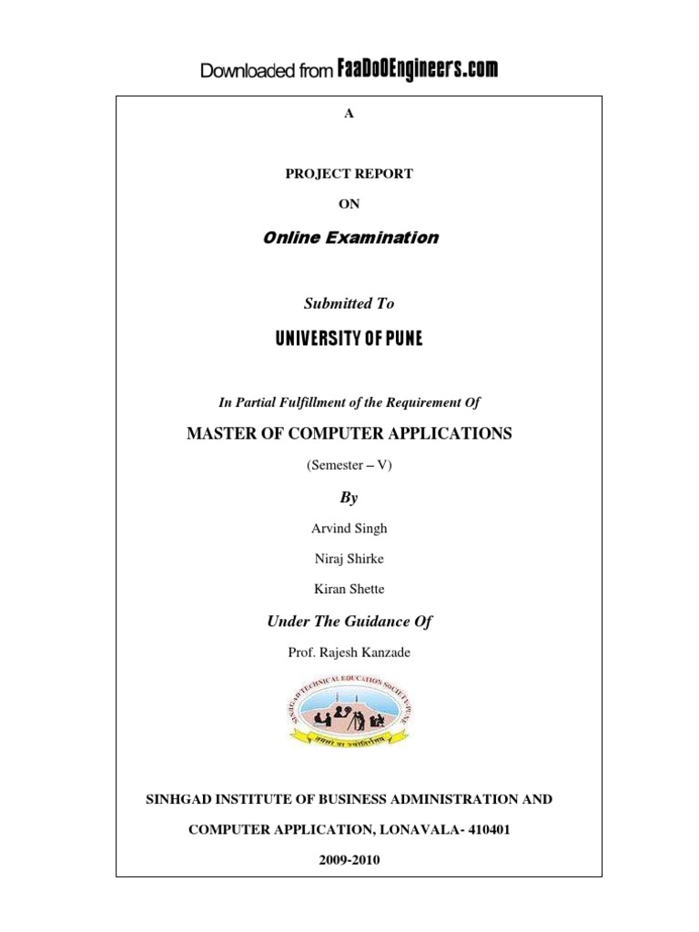 Online Examination Project Report Documentation Only | PDF | Web ...