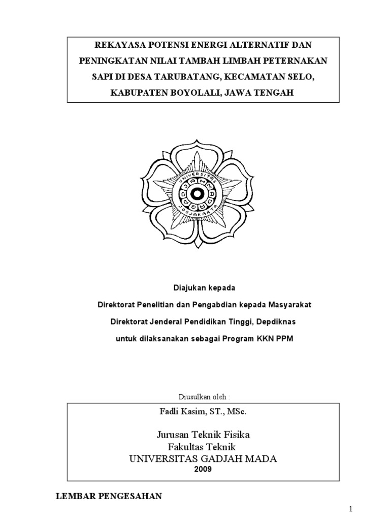 Proposal+Kkn Ugm+Selo+Lppm | PDF