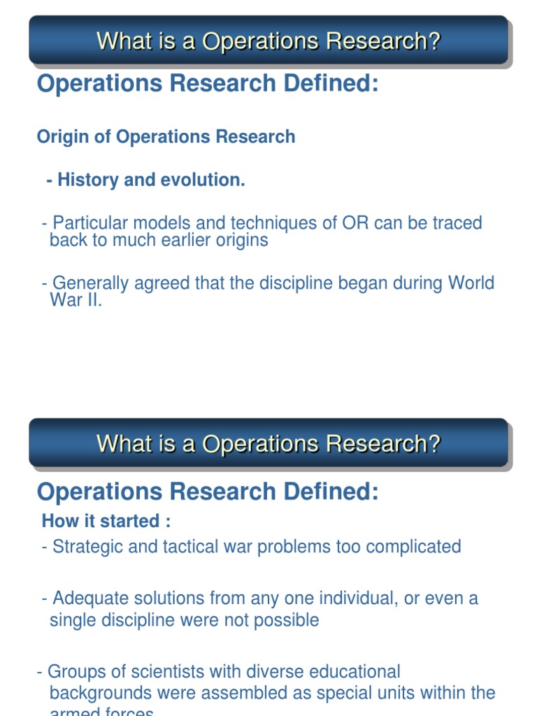 Operational Research | PDF | Operations Research | System