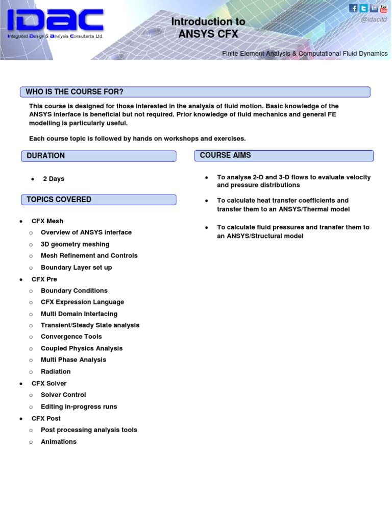 ANSYS CFX Course: Fluid Motion Analysis | PDF | Computers