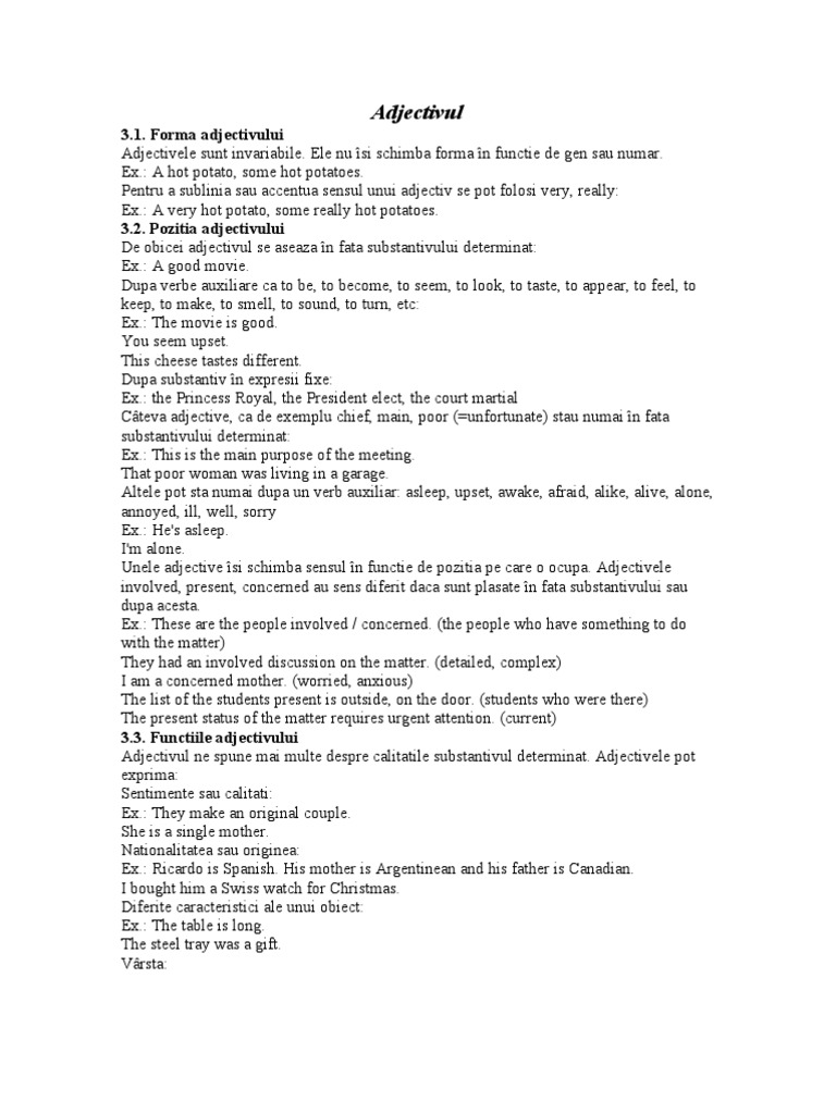 Adjectivul Teorie | PDF | Onomastics | Linguistics