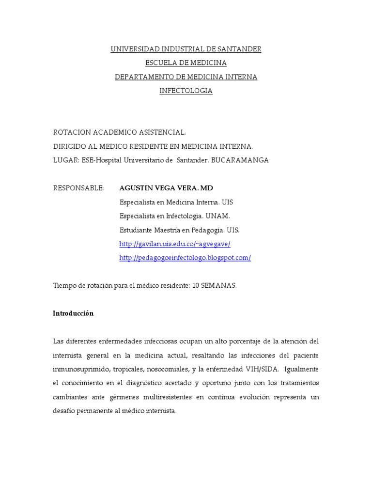 Rot Infecto Residente Medicina Interna Uis. Blog 110509 | PDF ...