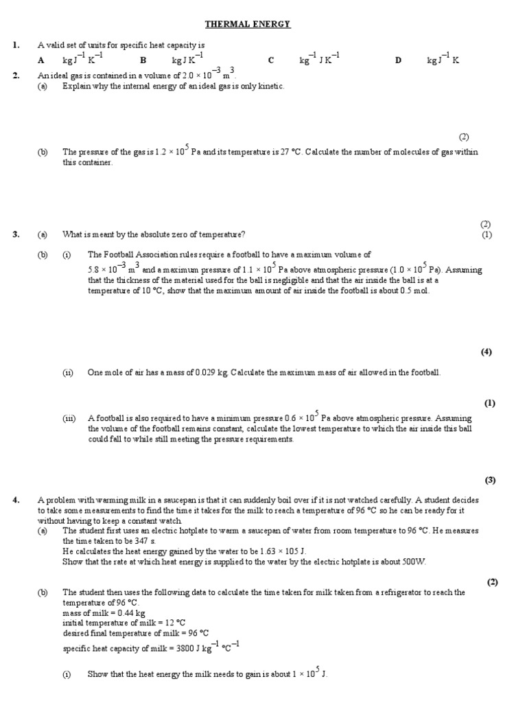 Thermal Capacity of Air in Physics | PDF | Gases | Atmosphere Of Earth