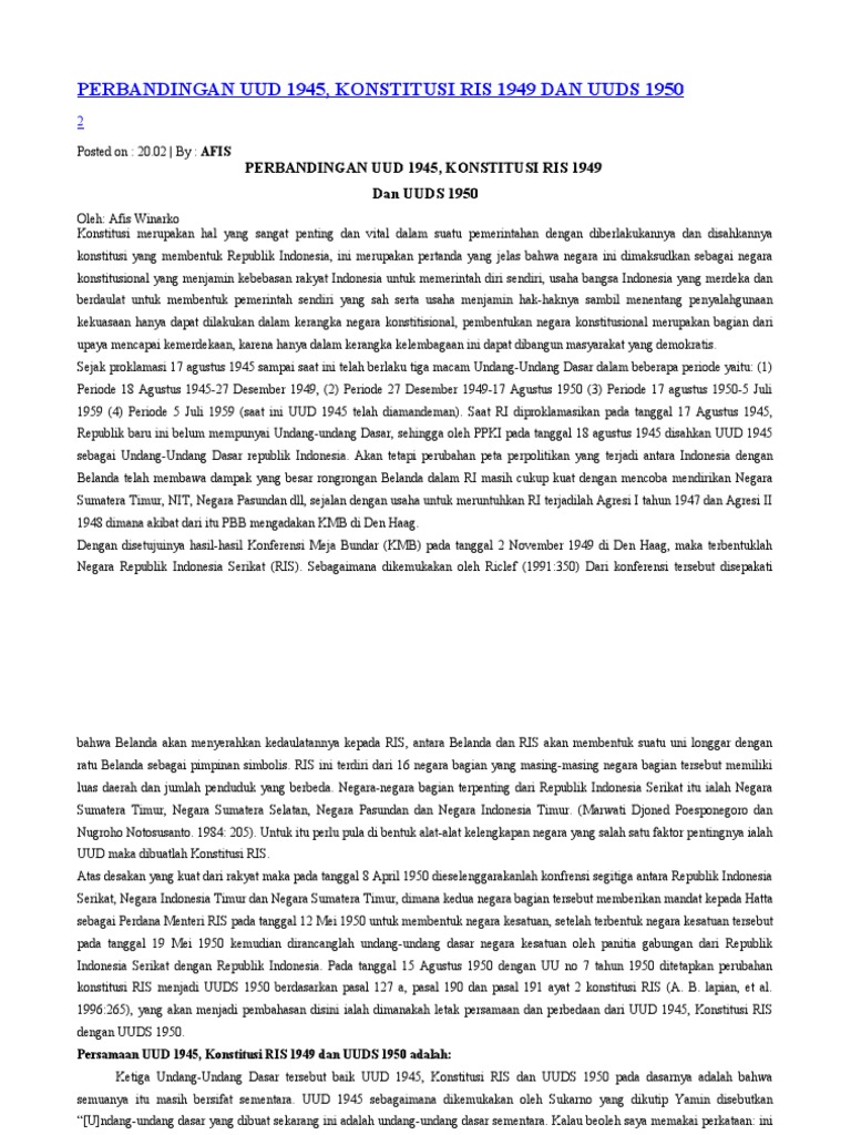 Perbandingan Uud 1945 | PDF