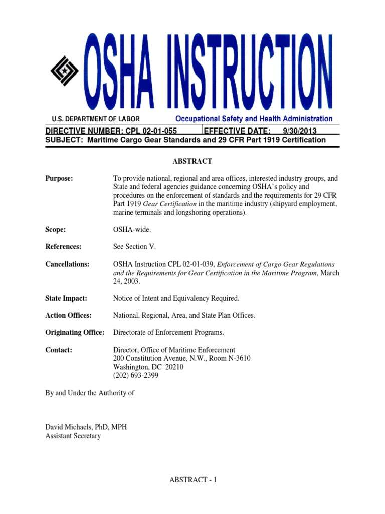 OSHA's Field Operations Manual | Download Free PDF | Occupational ...