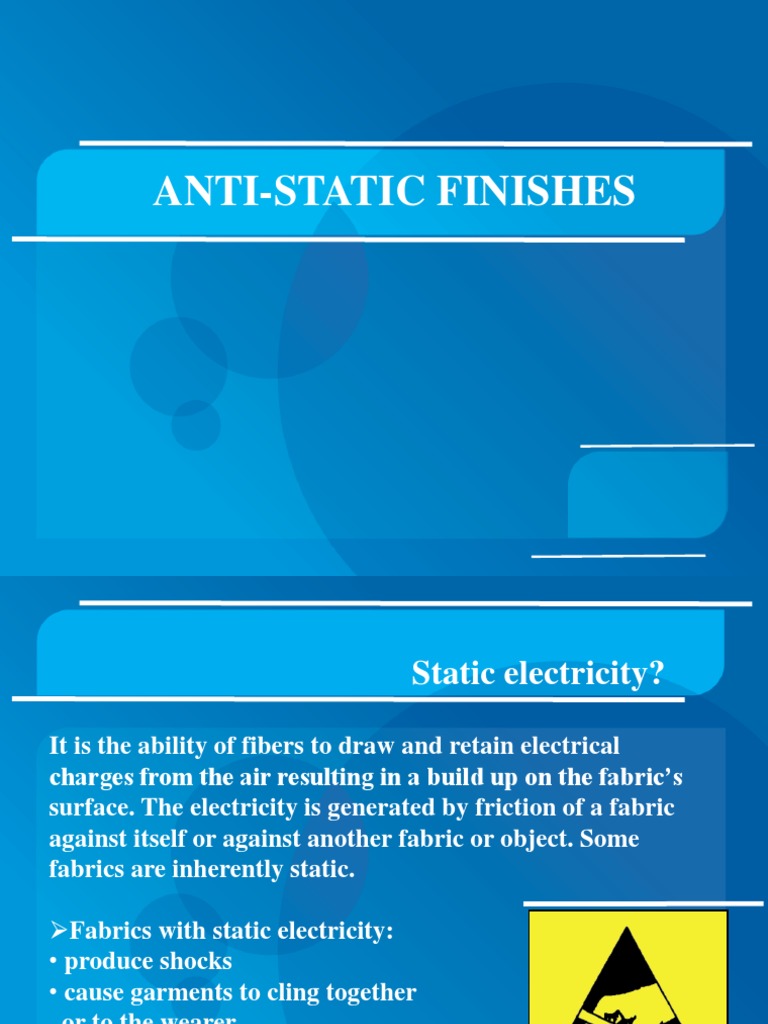 Antistatic Finish | Electrostatics | Textiles