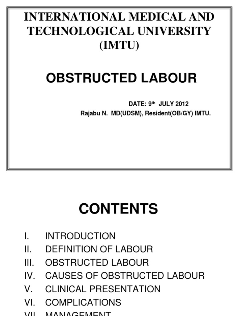 Obstructed Labor | PDF | Pelvis | Childbirth