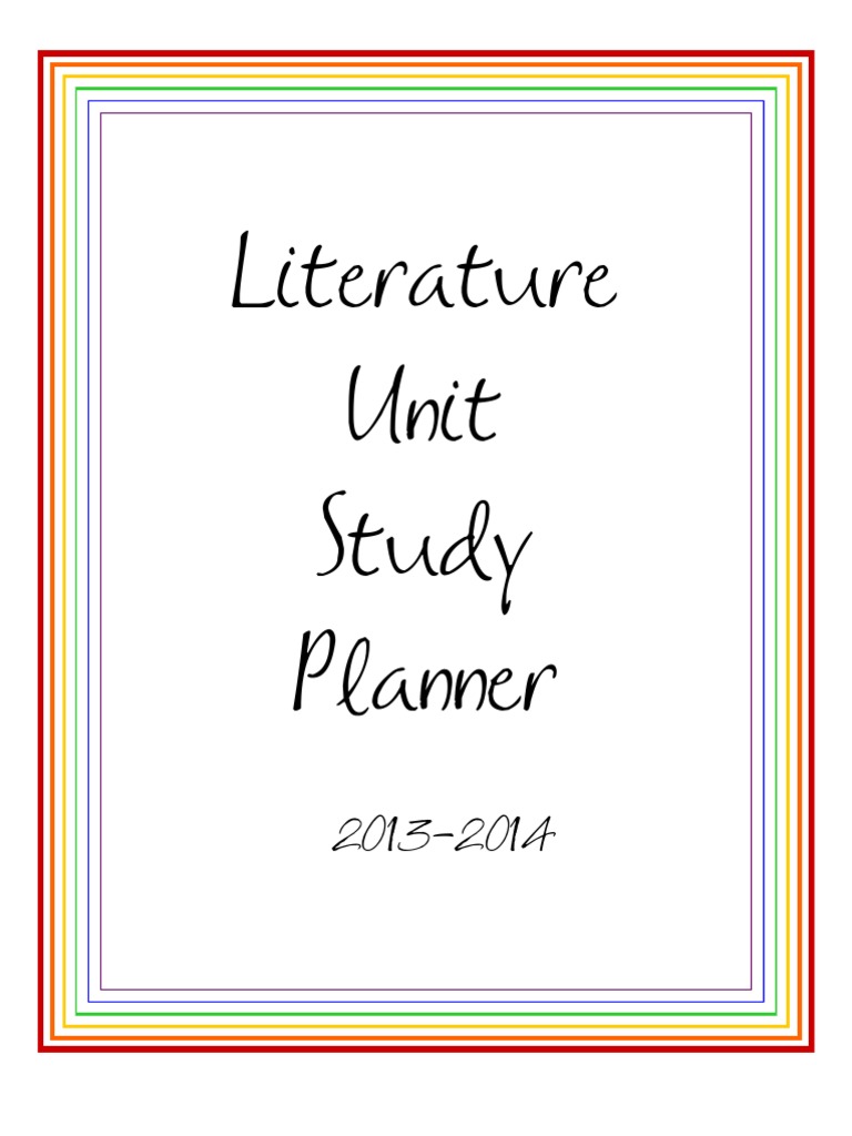 FIAR / Literature Based Unit Study Planner | PDF | Behavior ...