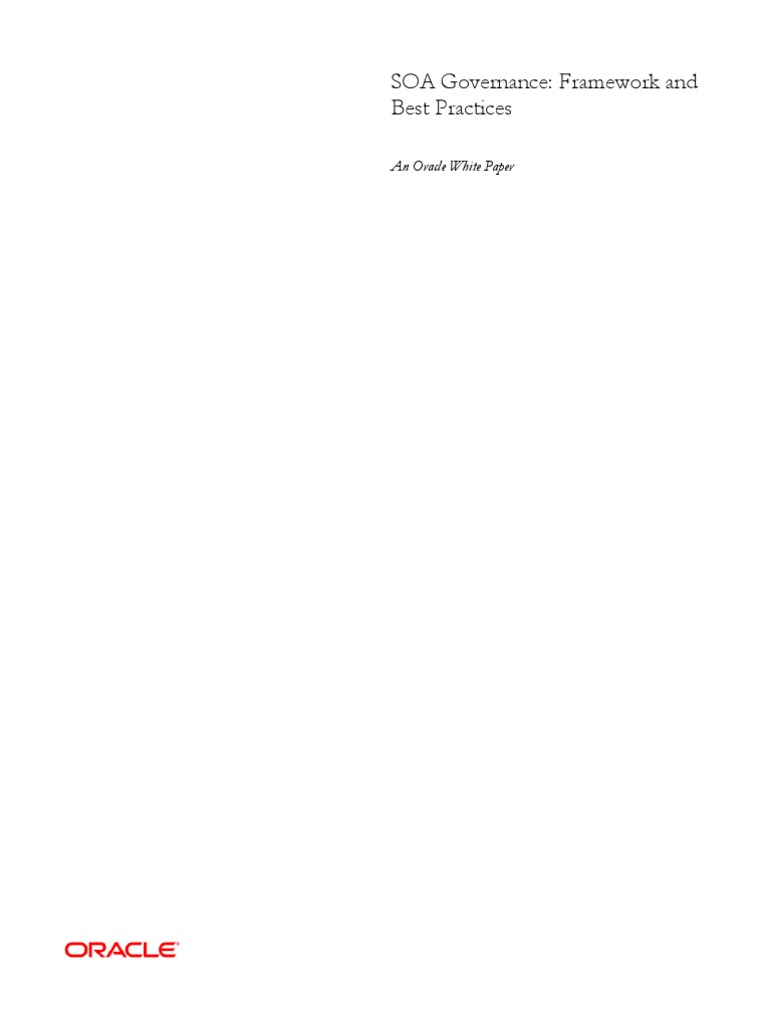 Oracle Soa Governance Best Practices Pdf Service Oriented Architecture Enterprise Architecture