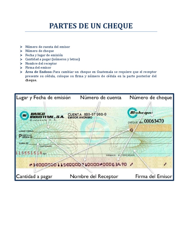Partes de Un Cheque | PDF