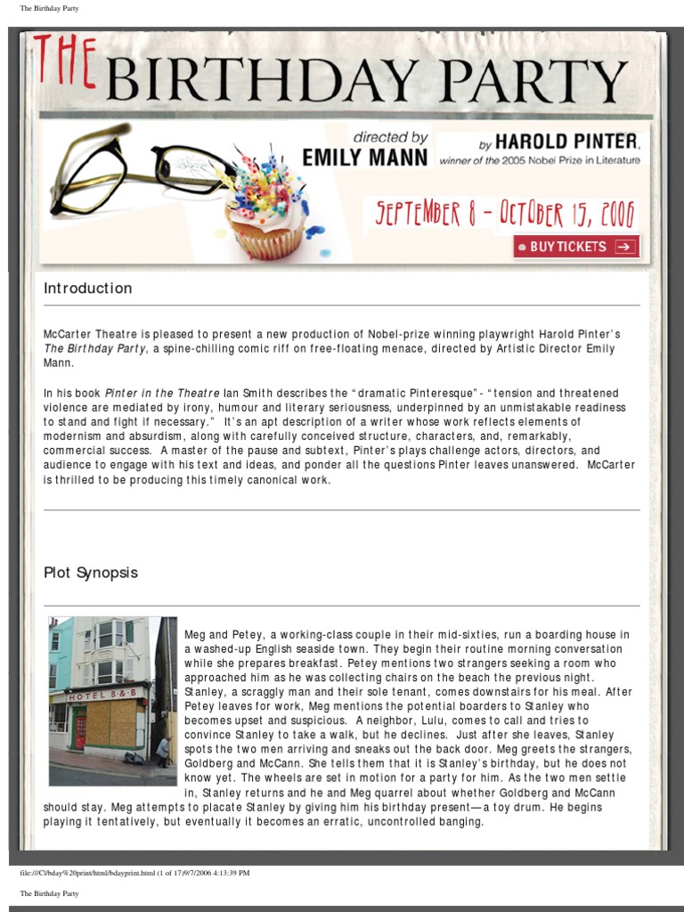 Birthday Party- Script | Curriculum | Teaching And Learning