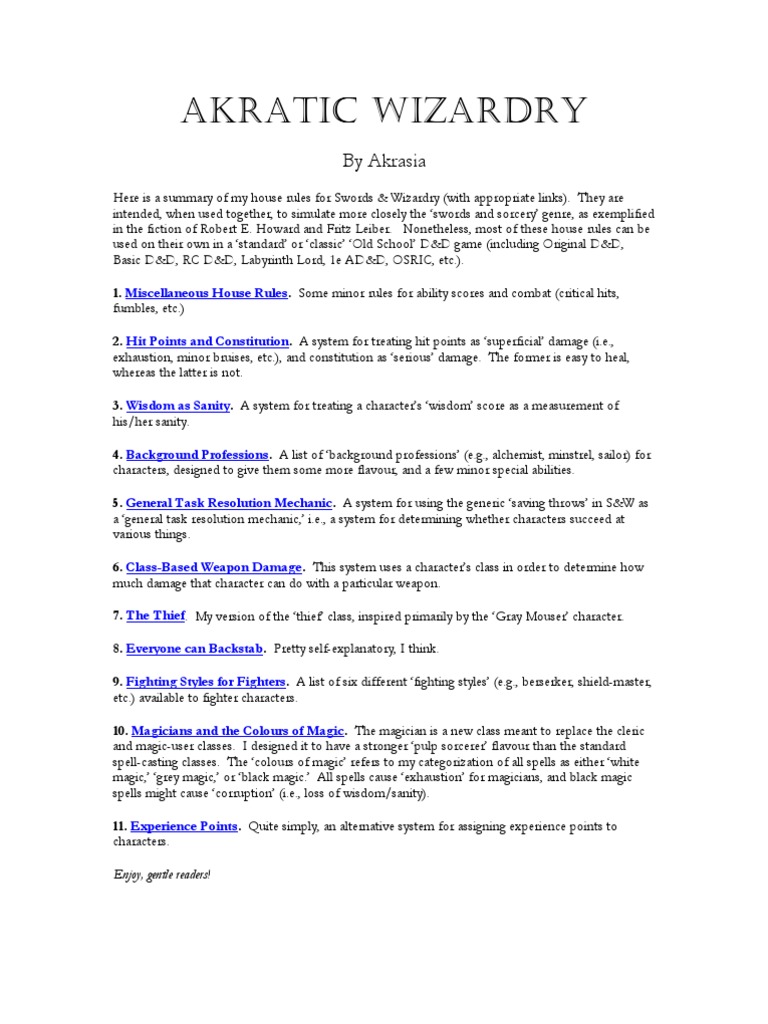 Akratic Wizardry | Download Free PDF | Magician (Fantasy) | Fafhrd And ...
