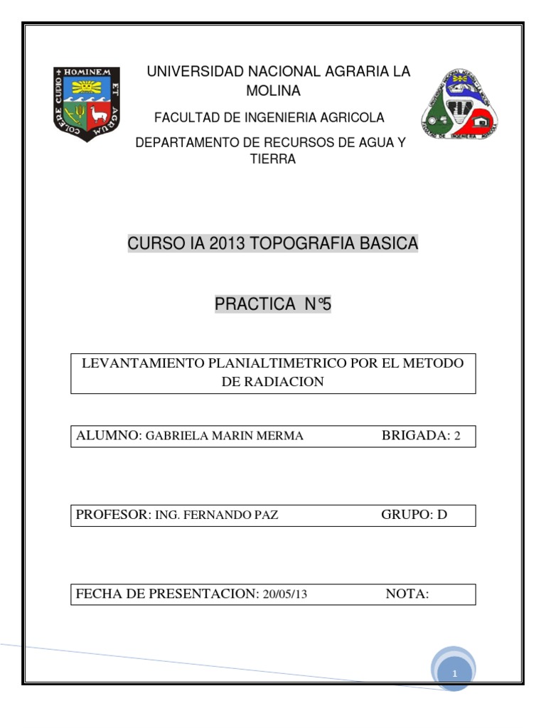 Informe Topo 5 (Gaby) | PDF | Topografía | Agrimensura