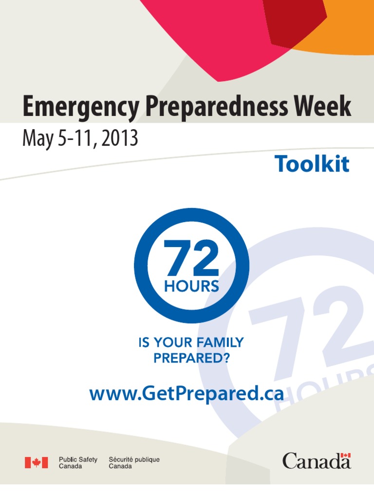 2013 Emergency Preparedness Week Handout From Canadian Government | PDF ...