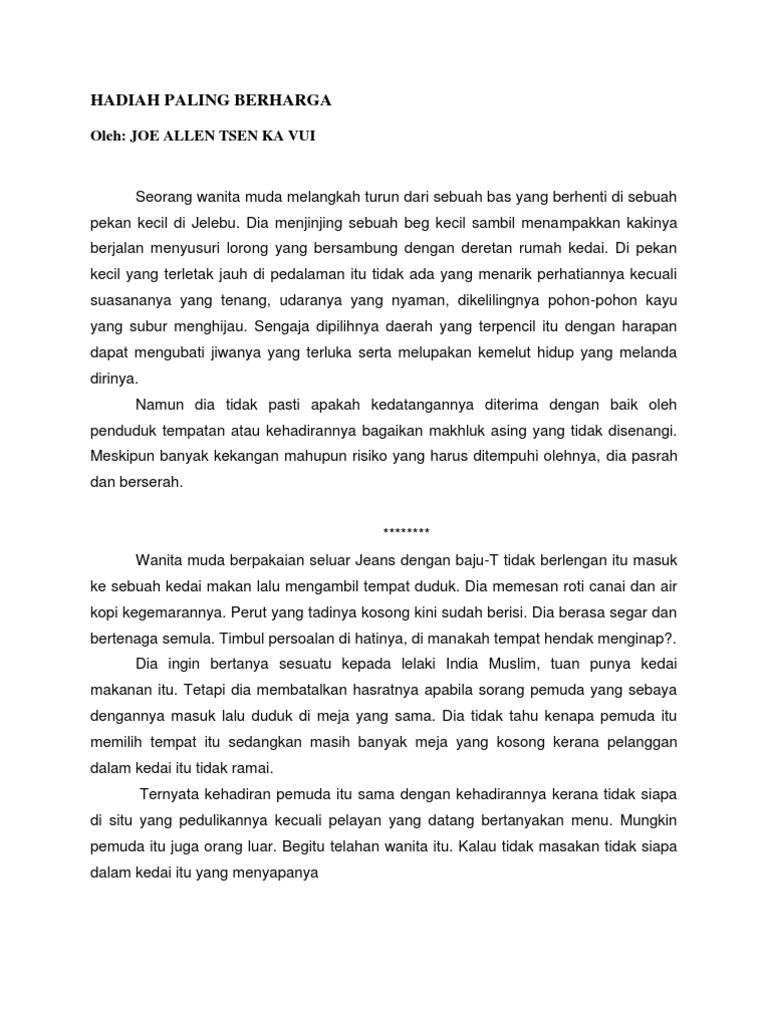 Cerpen-Hadiah Paling Berharga | PDF