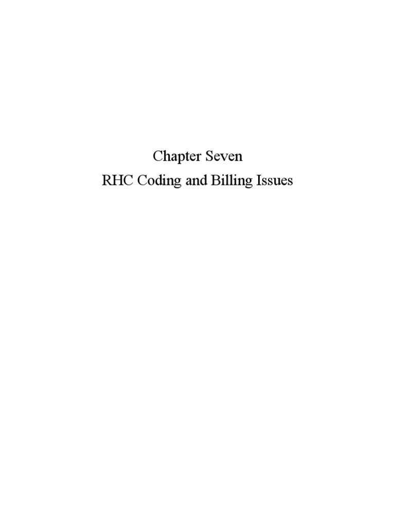 Chapter Seven RHC Coding and Billing Issues | PDF | Medicare (United ...