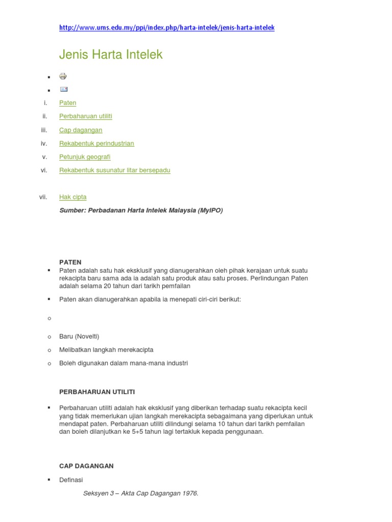 Jenis Harta Intelek | PDF