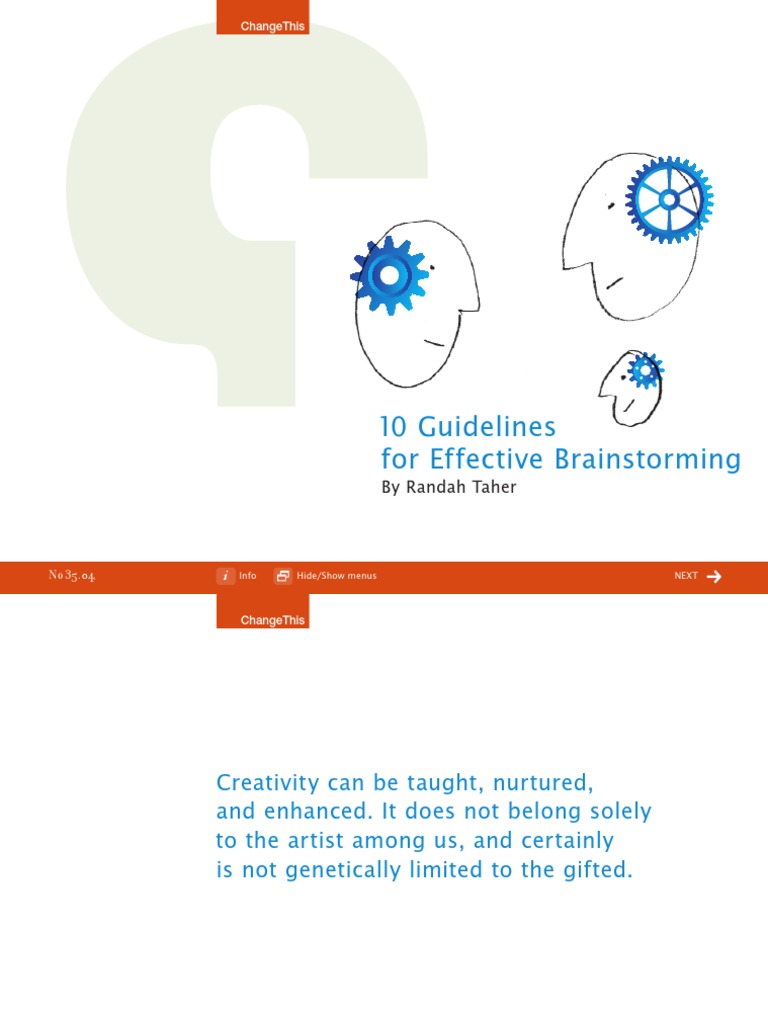 10 Guidelines for Effective Brainstorming | Brainstorming