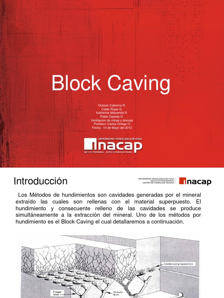 Block Caving: Método de Hundimiento Minero | PDF | Acero | Materiales