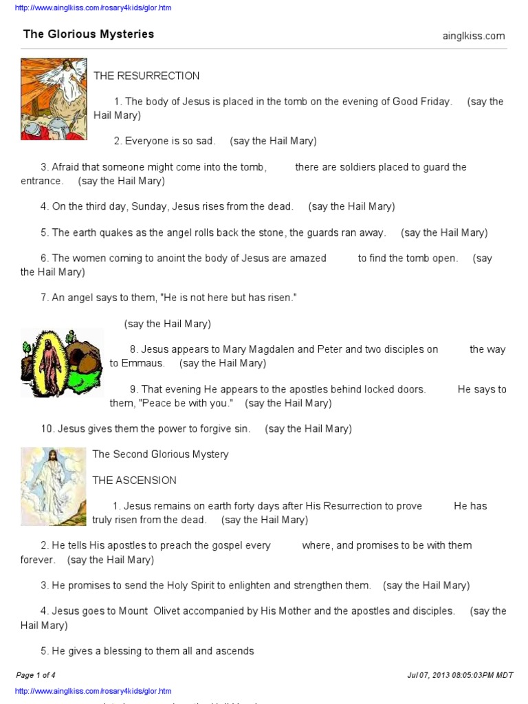 Glorious Mysteries for Kids Explained | PDF | Jesus | Systematic Theology