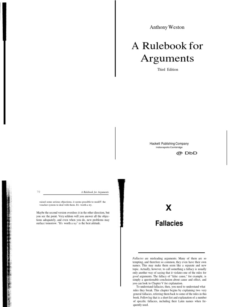Rulebook For Arguments | PDF | Argument | Fallacy