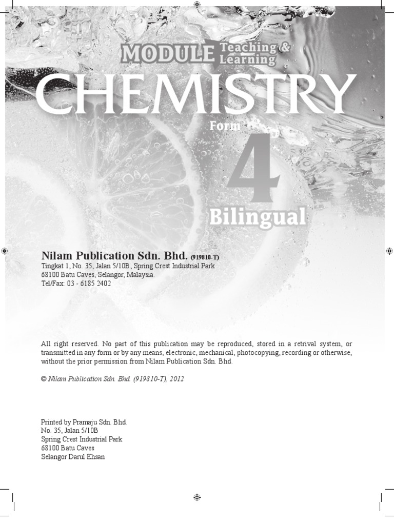 Chemistry FORM 4 | PDF | Atomic Nucleus | Atoms