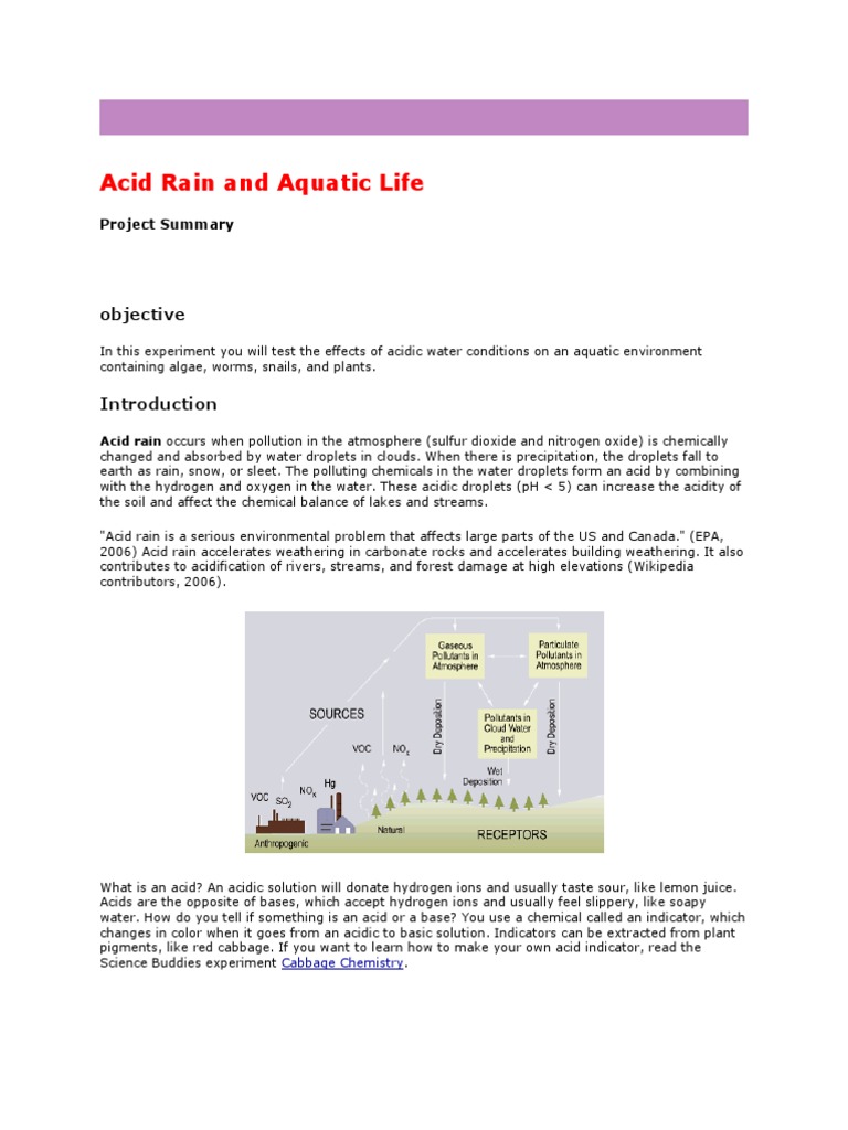 Acid Rain and Aquatic Life | PDF | Chemistry | Nature