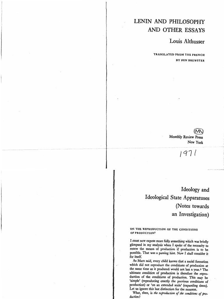 Althusser - Ideology and Ideological State Apparatuses - 1971 ...