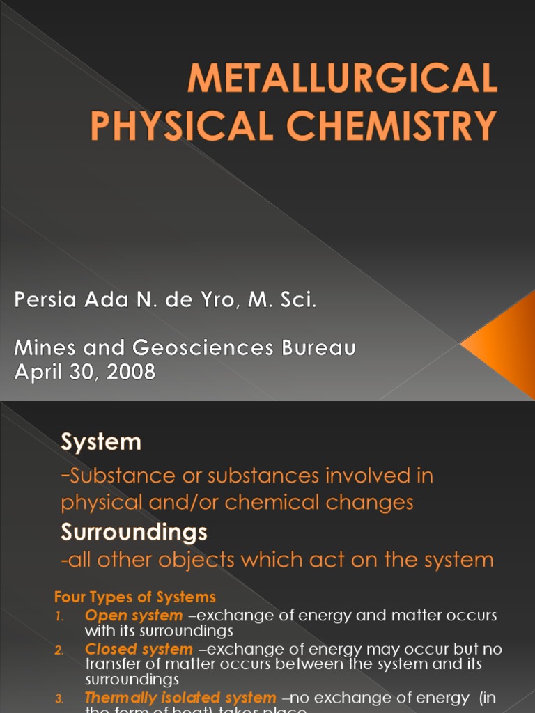 Metallurgical Physical Chemistry | PDF | Gibbs Free Energy | Enthalpy