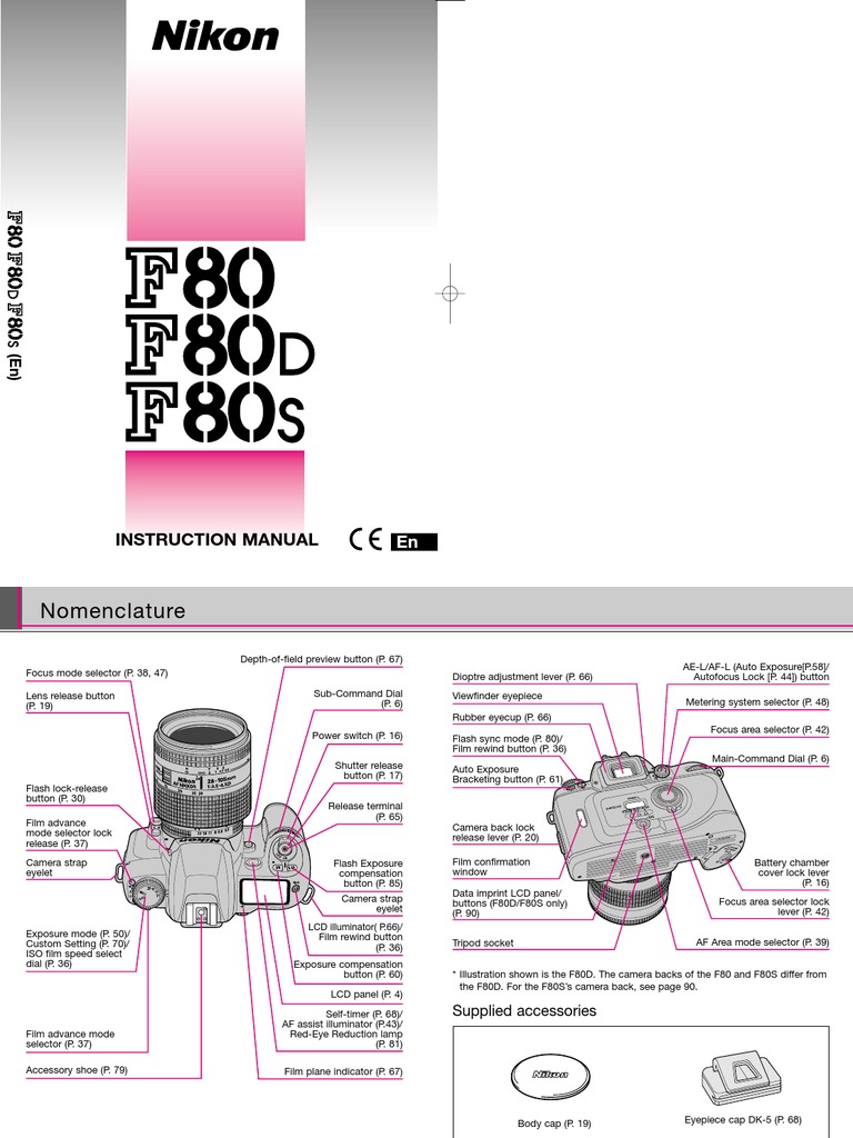 F80 UserManual | PDF | Autofocus | Exposure (Photography)