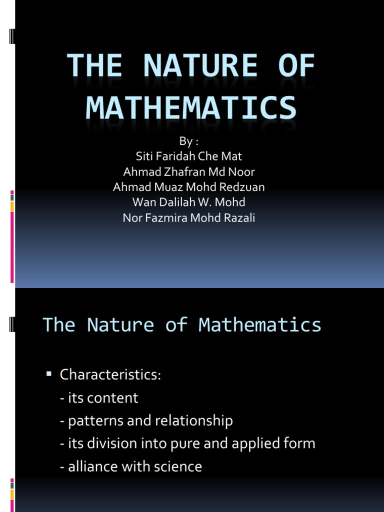 The Nature of Mathematics | PDF | Teaching Mathematics | Science