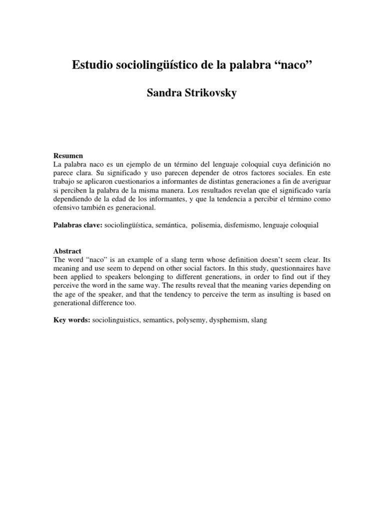 Significado y evolución de "naco" en México | PDF | Connotación | Palabra