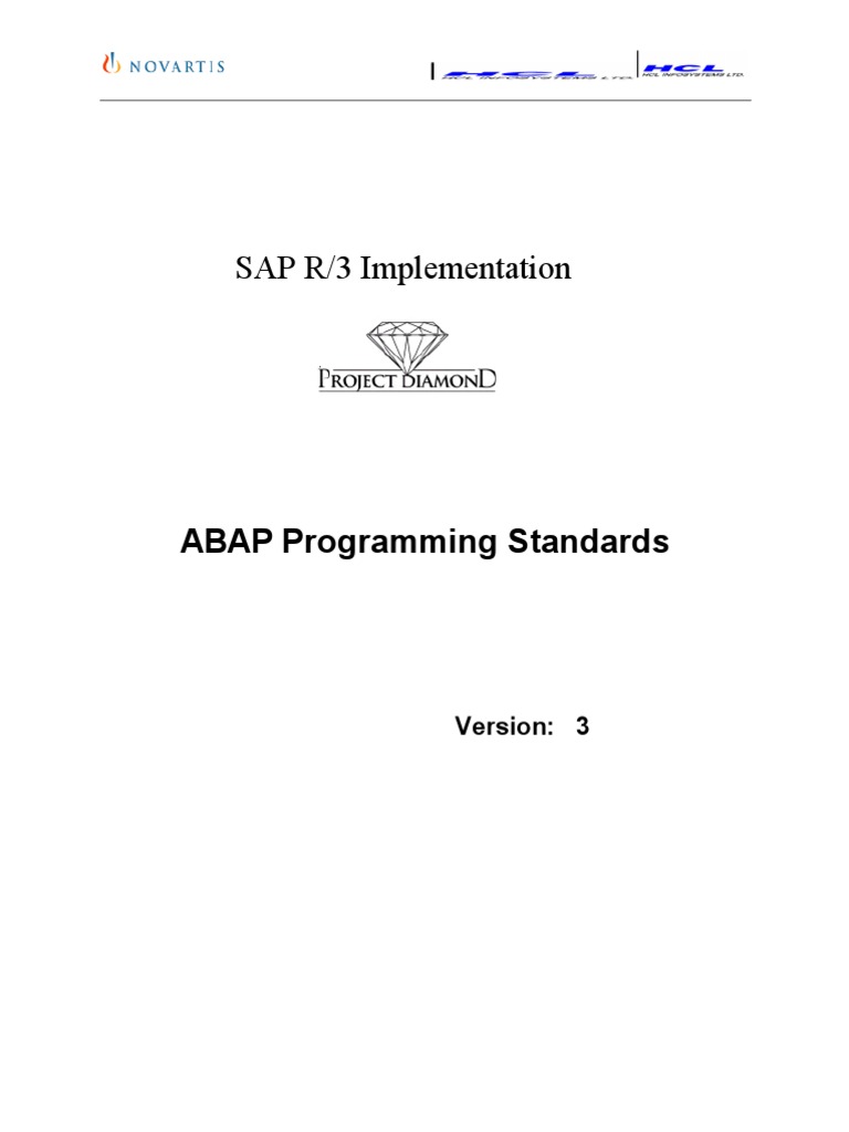 Abap Programming Standards Document Ver 3343411325851709 Pdf Parameter Computer Programming