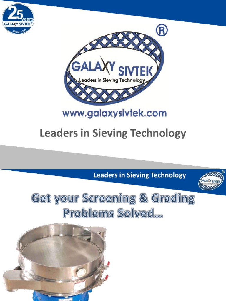 Solve Your Screening & Grading Problems From Leaders in Sieving ... Solve Your Screening & Grading Problems From Leaders in Sieving ...