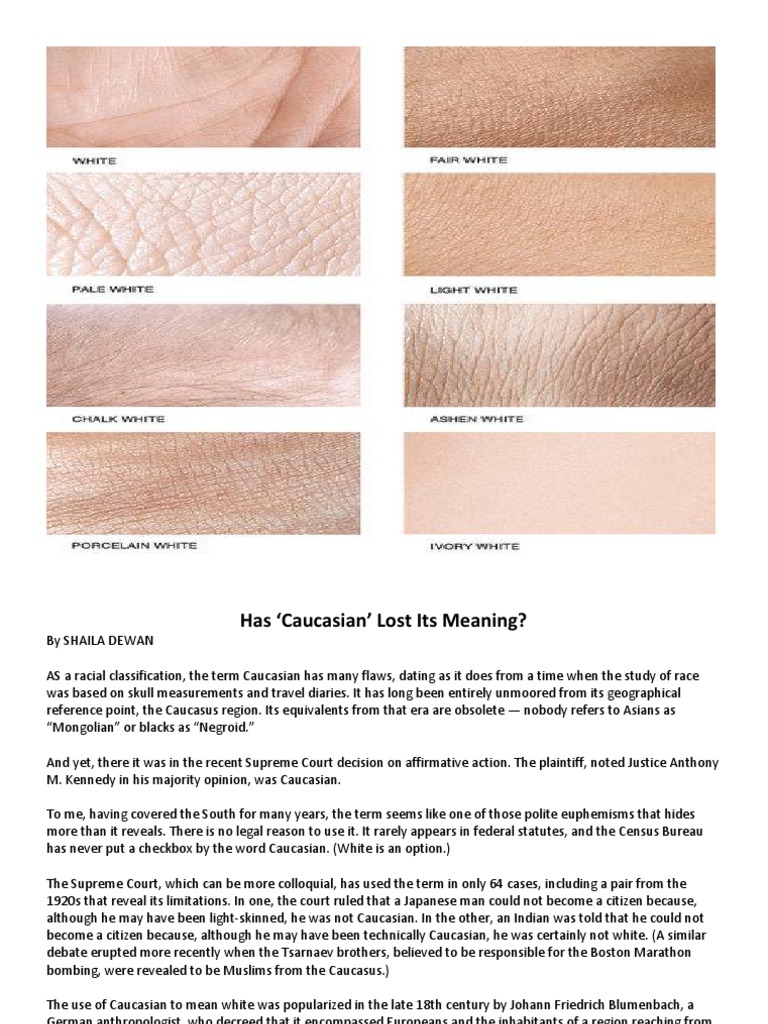 Has Caucasian Lost Its Meaning | PDF | Race And Ethnicity In The United ...