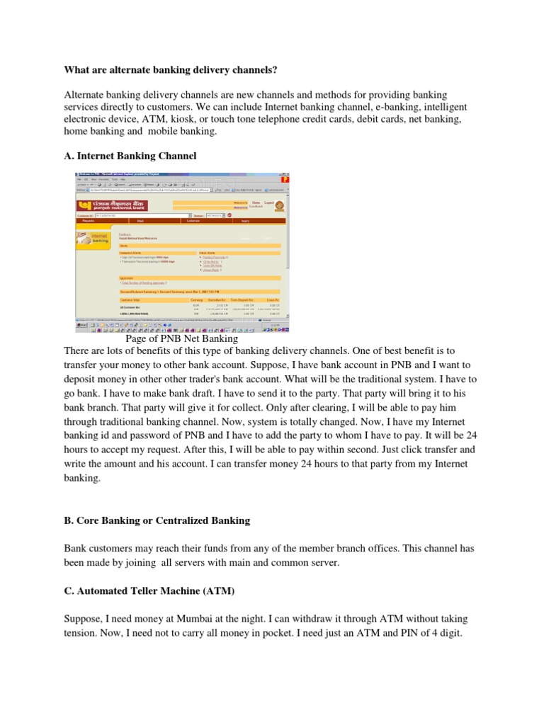 What Are Alternate Banking Delivery Channels | PDF | Automated Teller ...