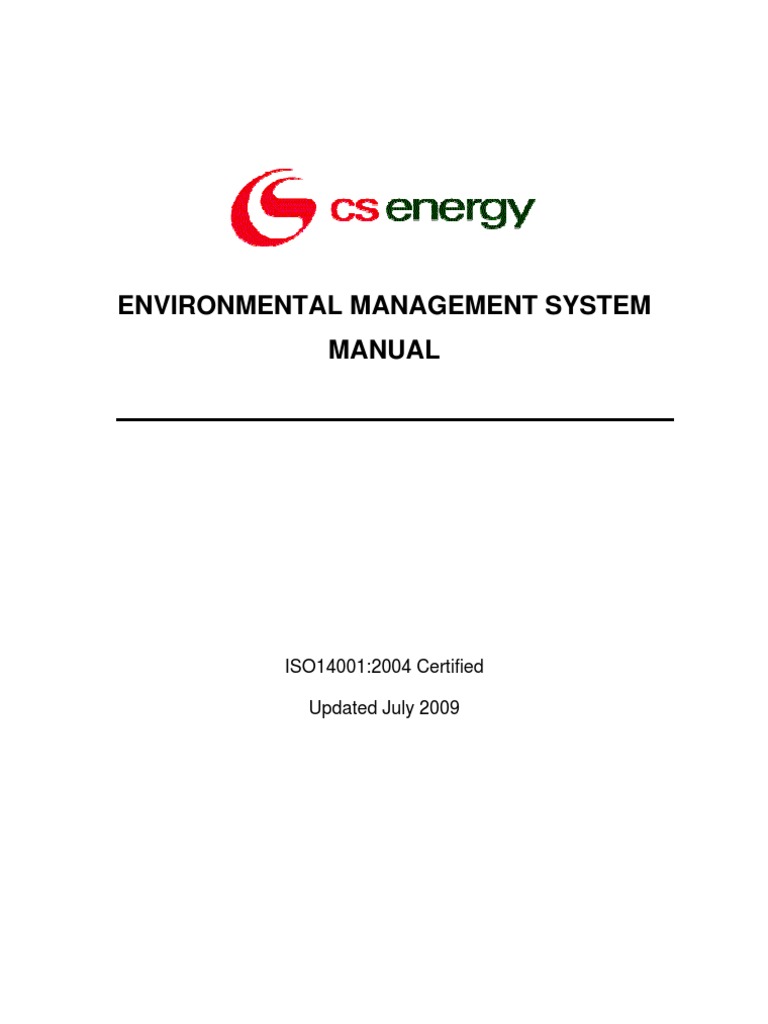 Environmental Management System Manual | PDF | Steam | Natural Gas