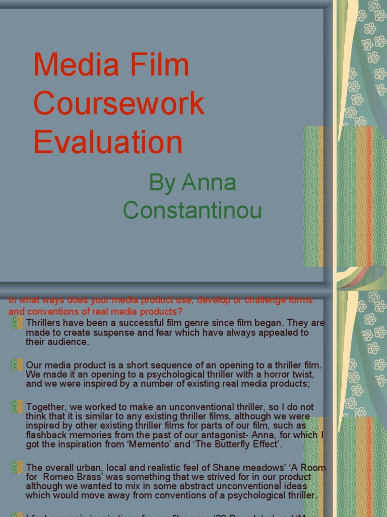 Media Film Course Work Evaluation | PDF