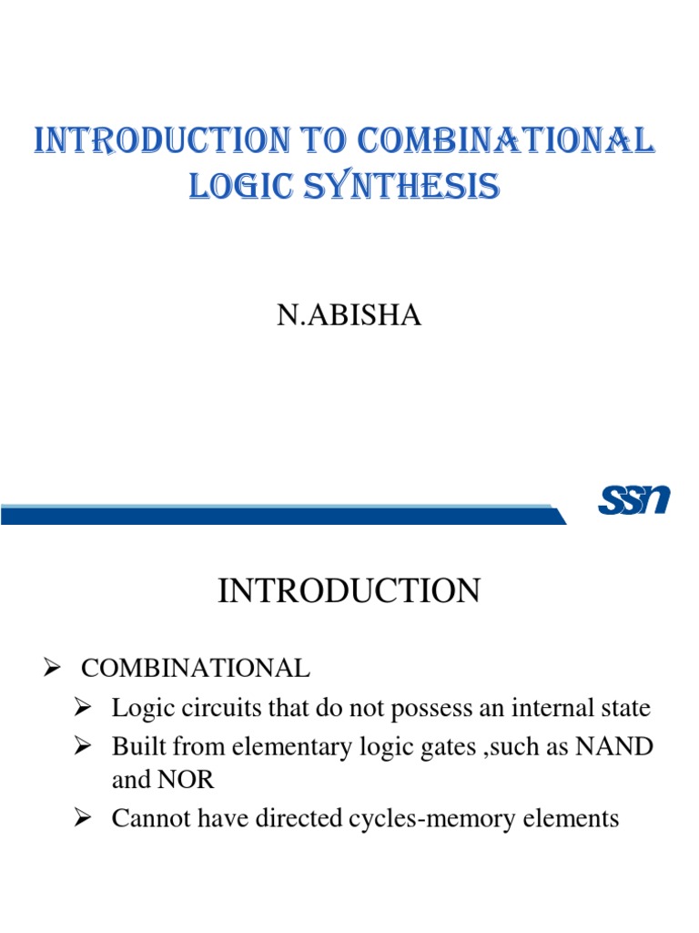 11 1 Introduction To Combinational Logic Synthesis 1 Logic Synthesis Boolean Algebra