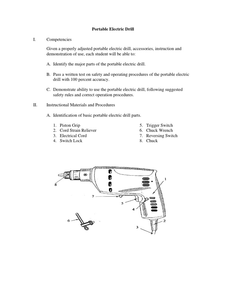 Portable Electric Drill Safety and Operation Training | PDF | Drilling ...