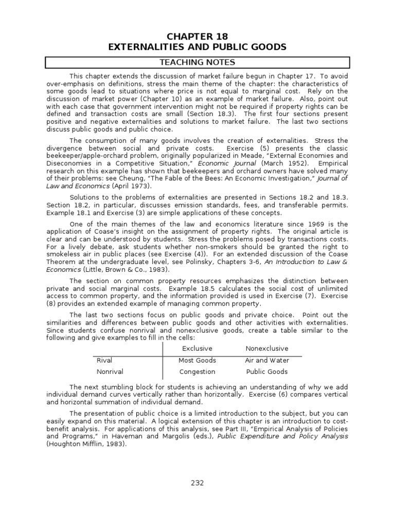 Externalities & Public Goods | Download Free PDF | Externality | Public ...