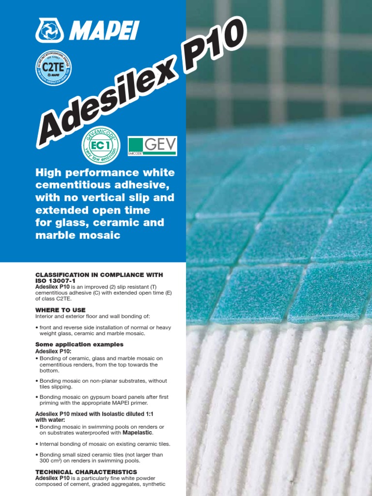 Adesilex P10 - TDS | PDF | Adhesive | Tile